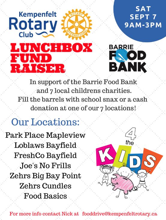 Kempenfelt Rotary club Lunchbox Fundraiser | 93.1 Fresh Radio